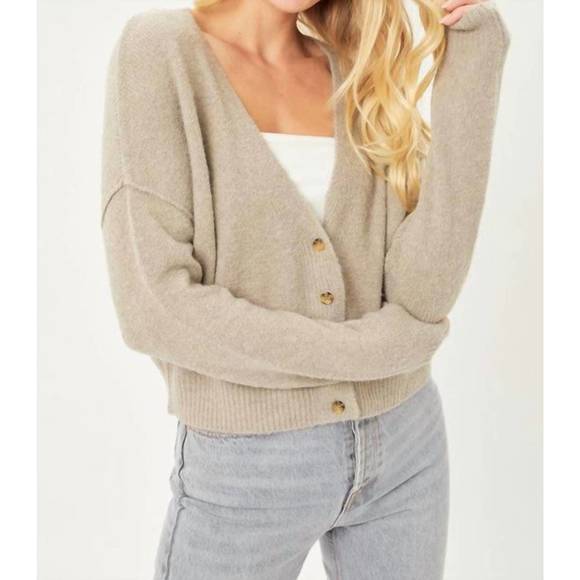 Love Tree | Sweaters | New Love Tree Nat Cropped Cardigan In Truffle ...